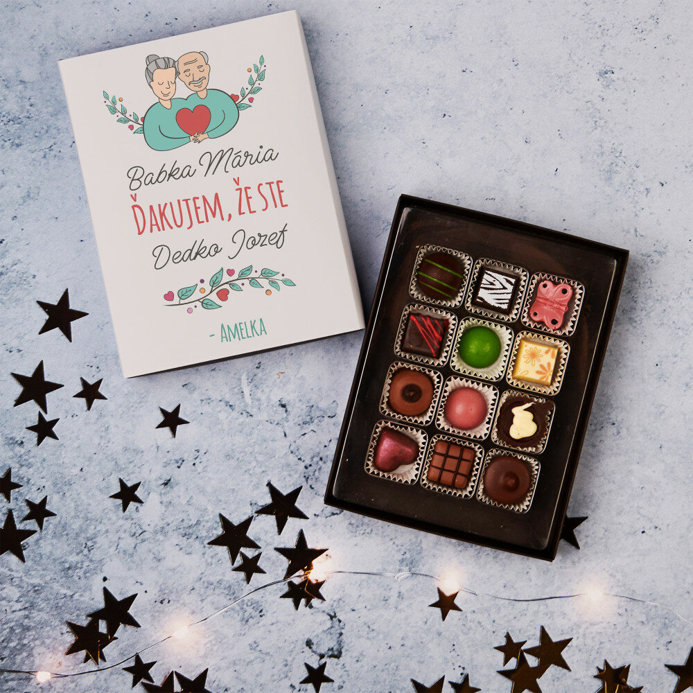 Babka dedko ďakujem - Pralinky z belgickej čokolády - MyGift.sk