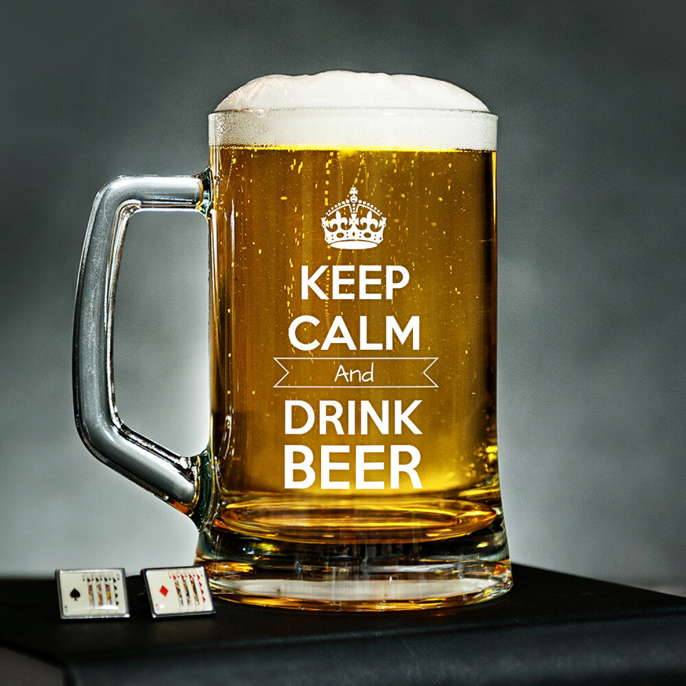 Keep Calm And Drink Beer - Krígeľ s gravírovaním - MyGift.sk
