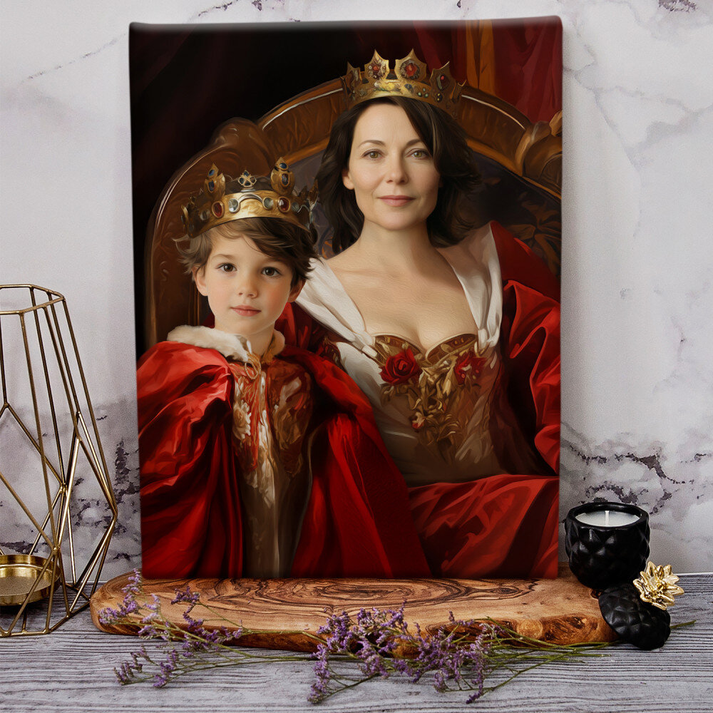 Kráľovná mama so synom - Kráľovský portrét - MyGift.sk