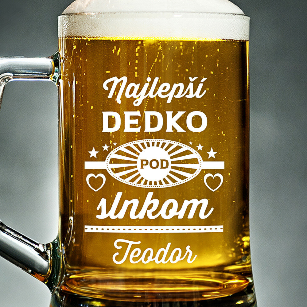 Najlepší dedko pod slnkom - Krígeľ s gravírovaním - MyGift.sk