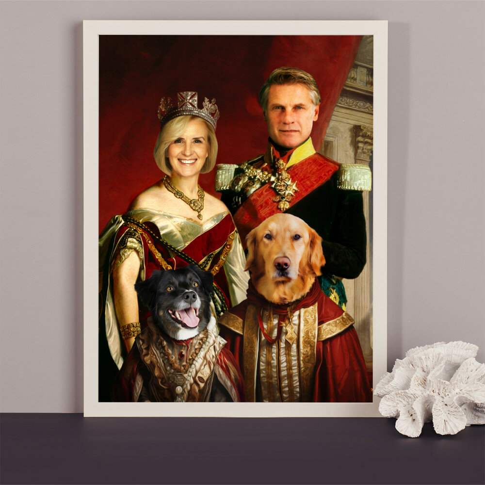 Kráľovský pár so zvieratkami - Kráľovský portrét - MyGift.sk