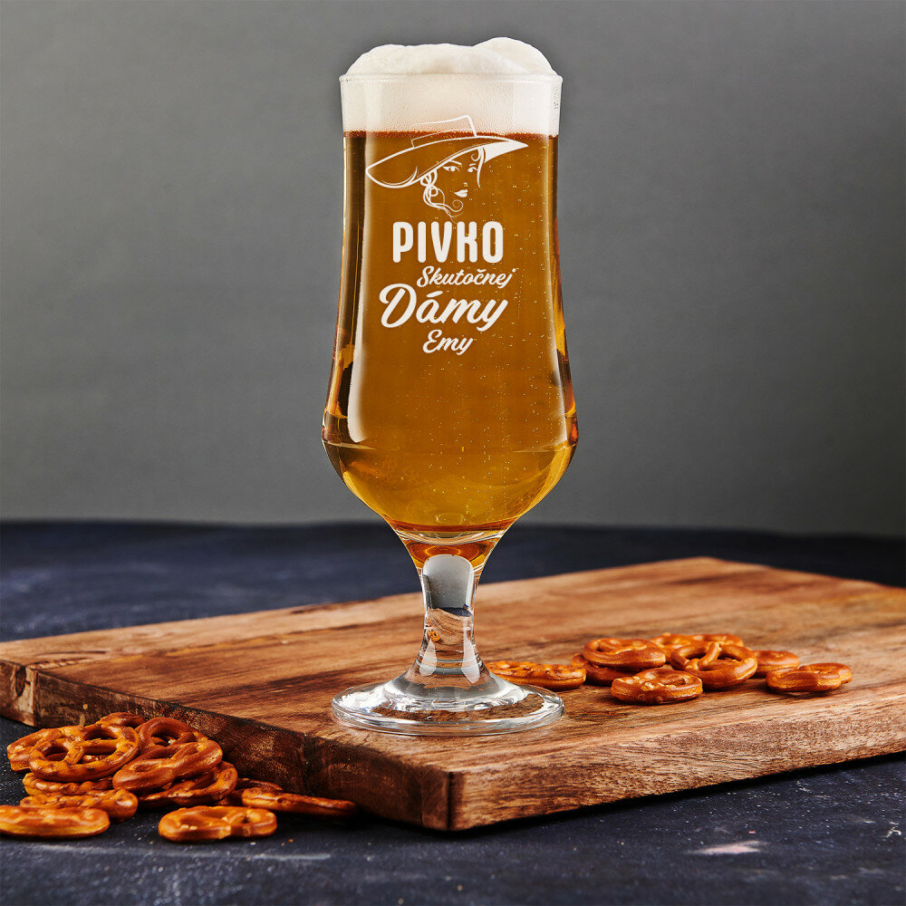 Pivko skutočnej dámy – Pohár na pivo na stopke - MyGift.sk