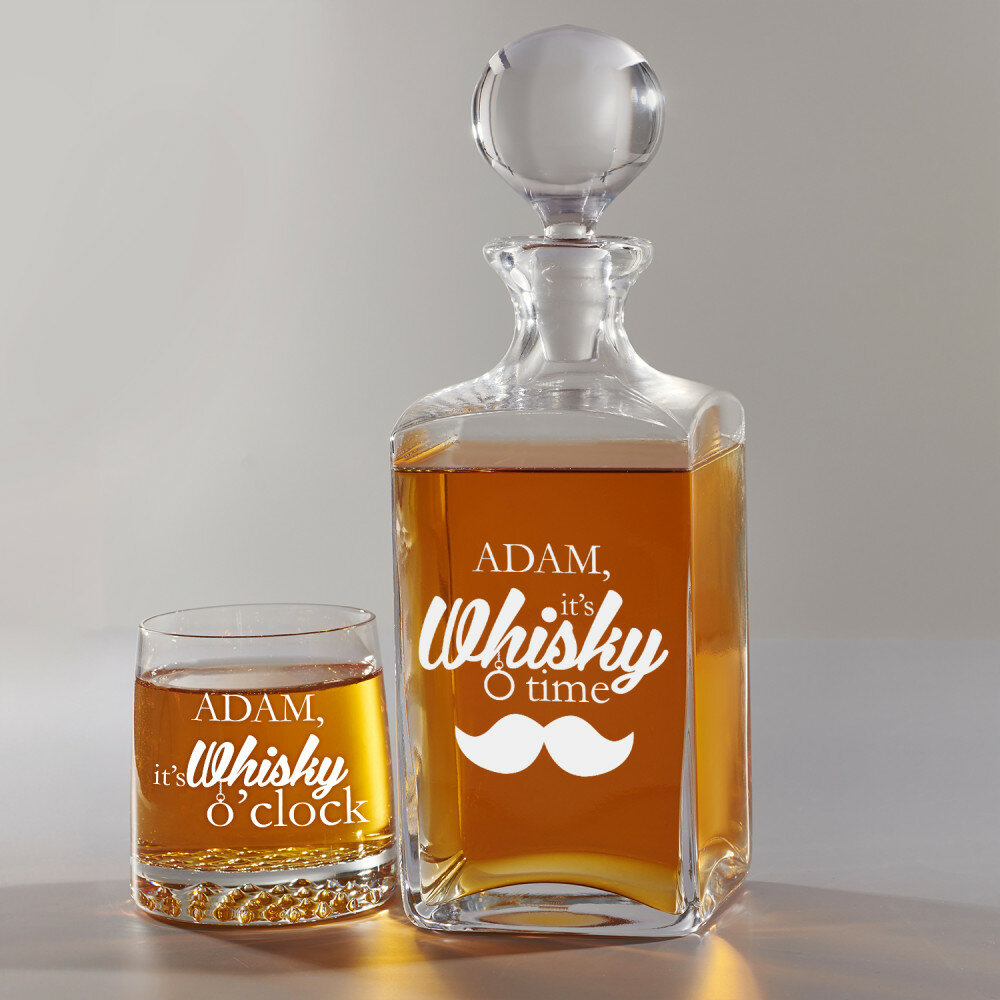 Whisky Time - Sada gravírovanej karafy a pohárov na whisky - MyGift.sk